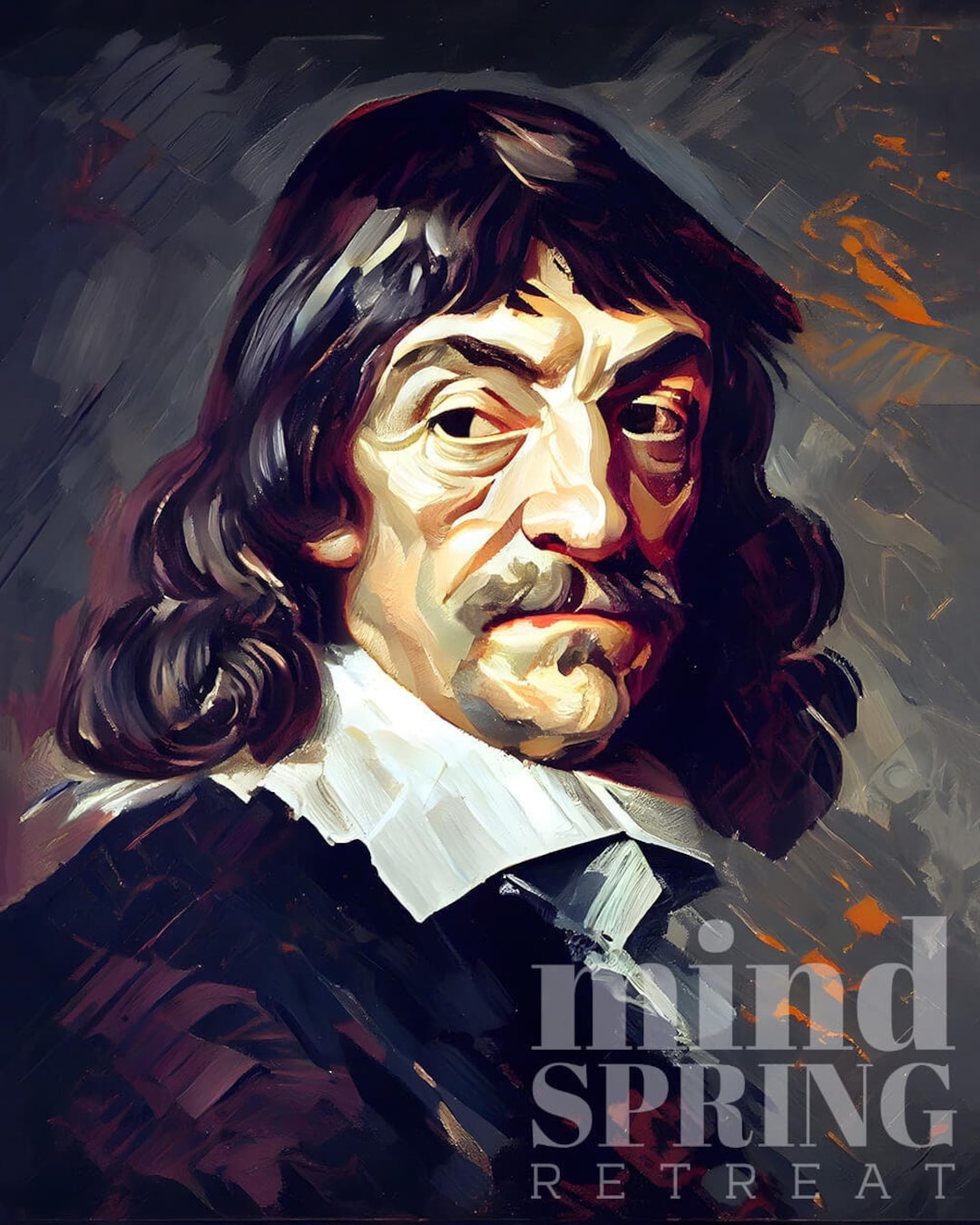 Rene Descartes Oil Painting Art Print Portrait POSTER - Etsy