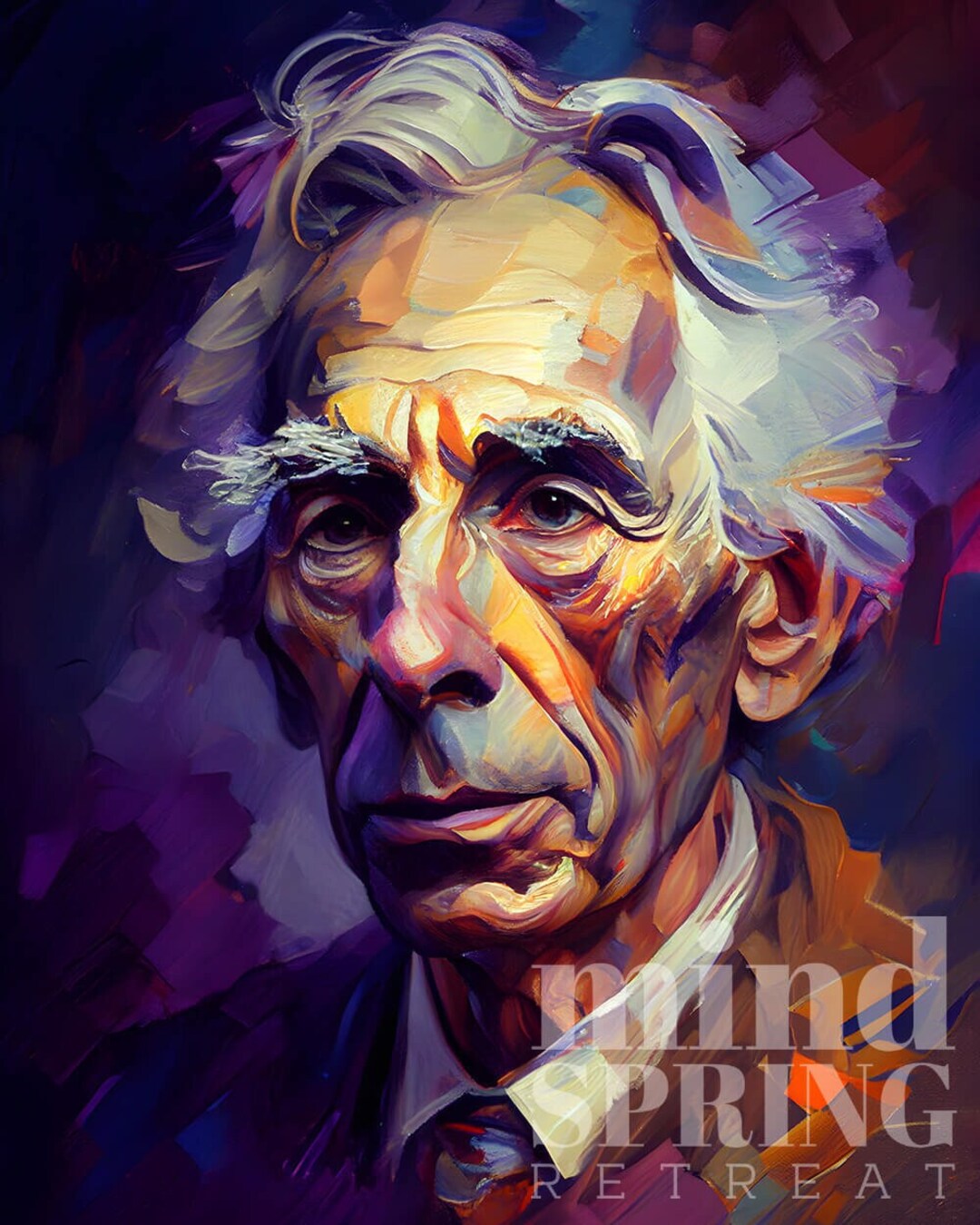 Bertrand Russell Oil Painting Art Print Portrait POSTER Philosophy ...
