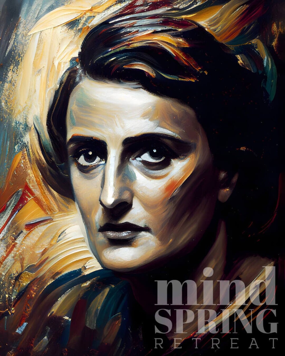 Ayn Rand Oil Painting Art Print Portrait POSTER 3 Philosophy - Etsy