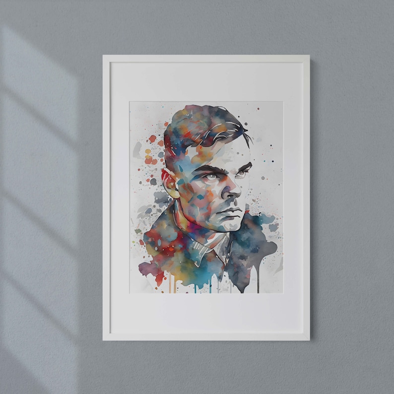 Alan Turing Watercolor Art Print Portrait POSTER Mathematics - Etsy