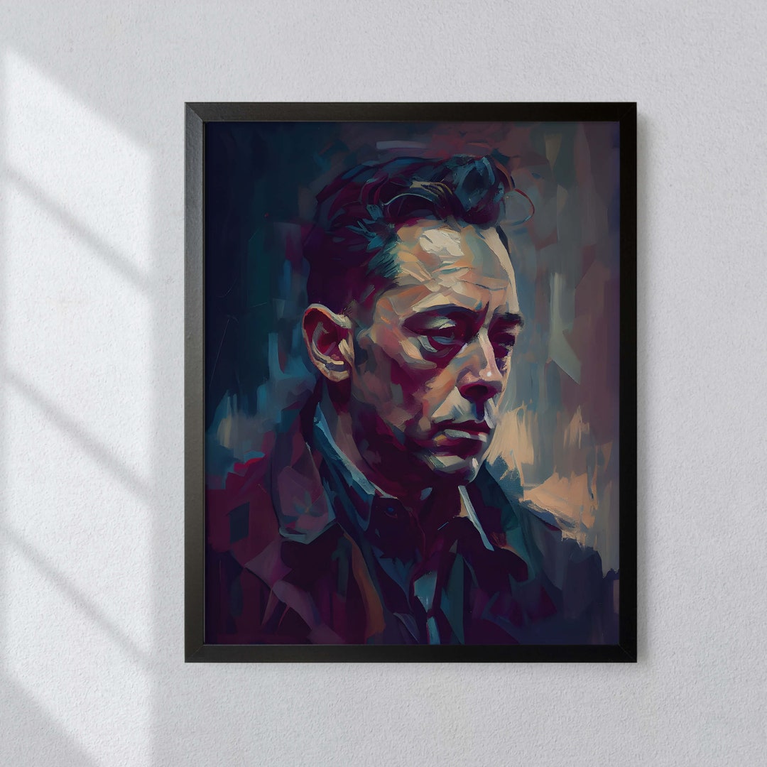 Albert Camus Oil Painting Art Print Portrait POSTER Modern - Etsy