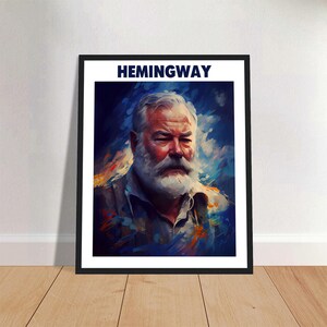 Ernest Hemingway Oil Painting Art Print Portrait POSTER | Classic ...