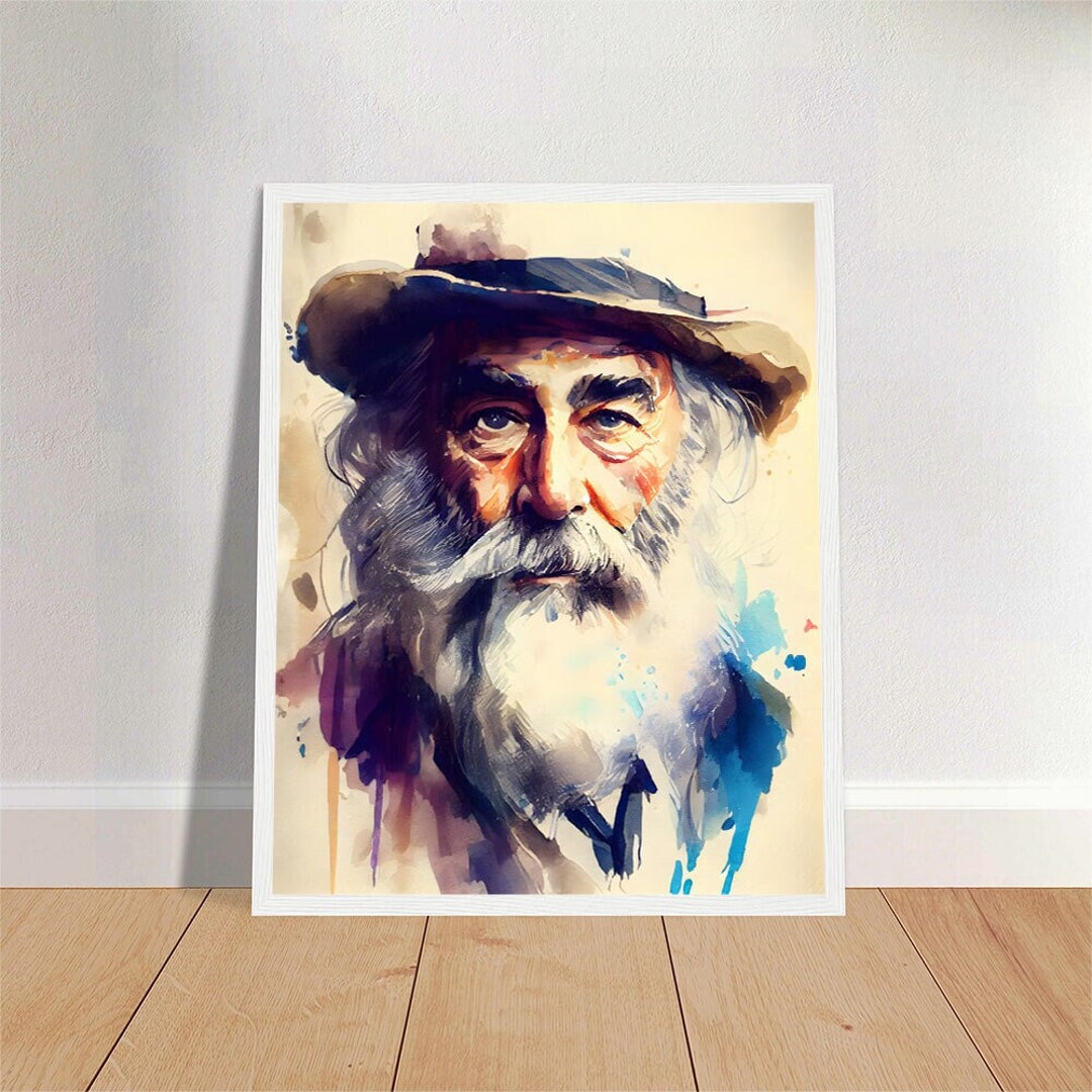 Walt Whitman Watercolor Art Print Portrait POSTER | Classic Literature ...