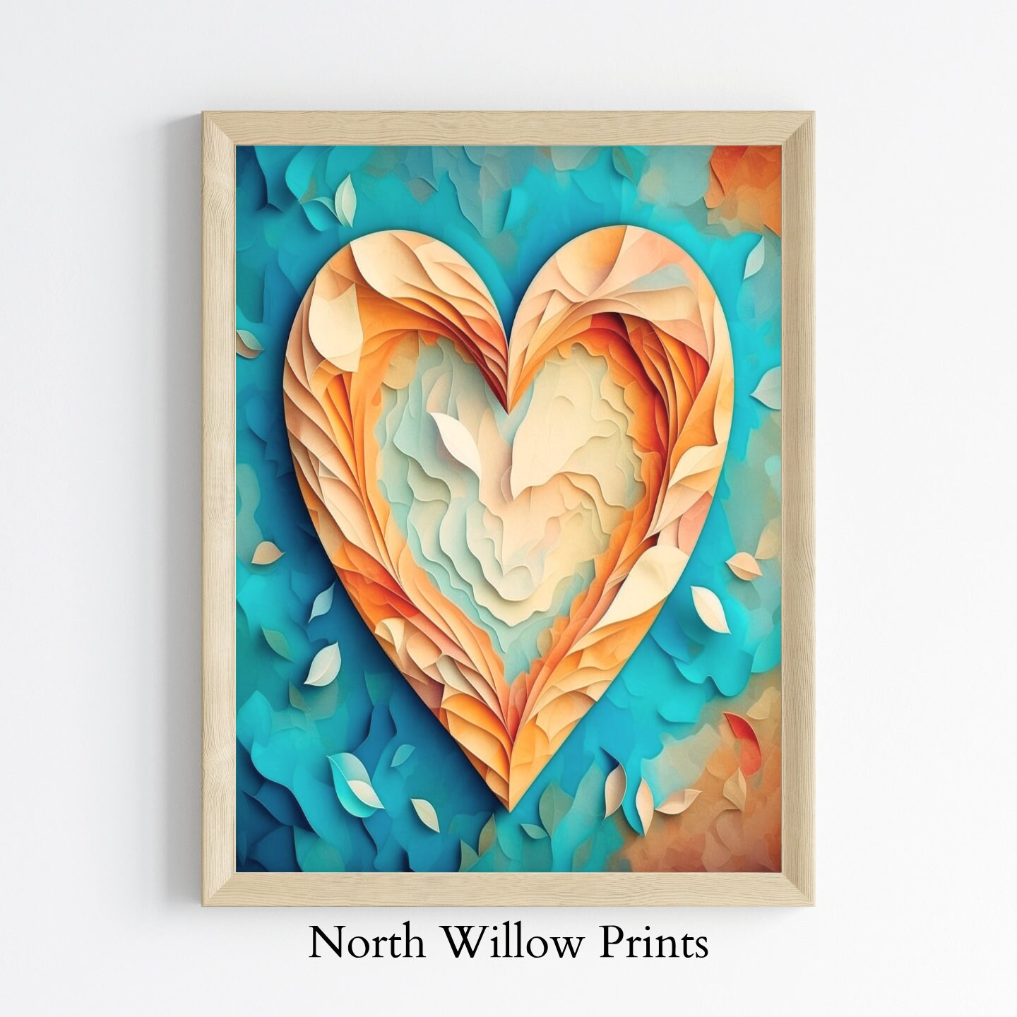 Paper Cut-out Heart, Digital Downloadable Wall Art - Etsy