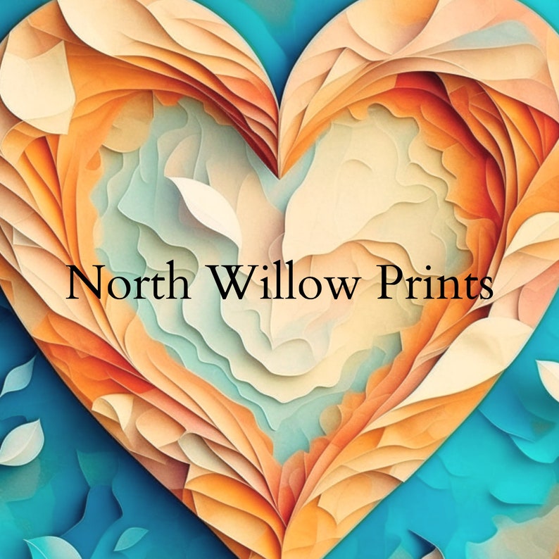 Paper Cut-out Heart, Digital Downloadable Wall Art - Etsy