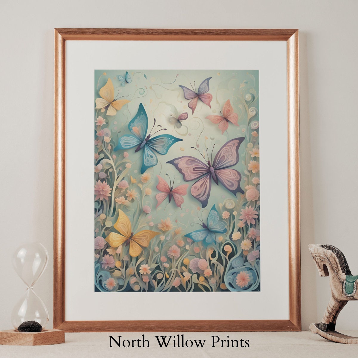 Whimsical Butterflies, Paper-cut Wildflower Garden, Digital Printable ...