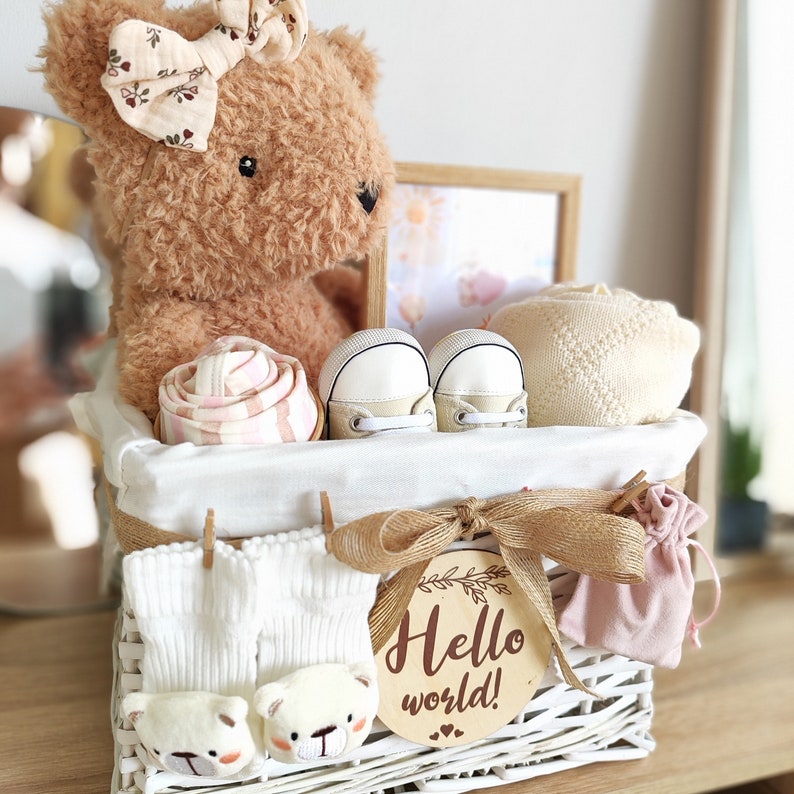 Welcome Baby Basket Newborn Basket Baby Shower Basket Baby Gift Basket ...