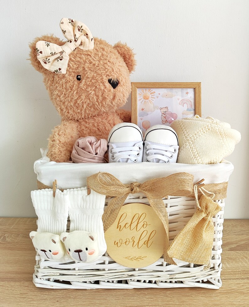 Welcome Baby Basket Newborn Basket Baby Shower Basket Baby Gift Basket ...