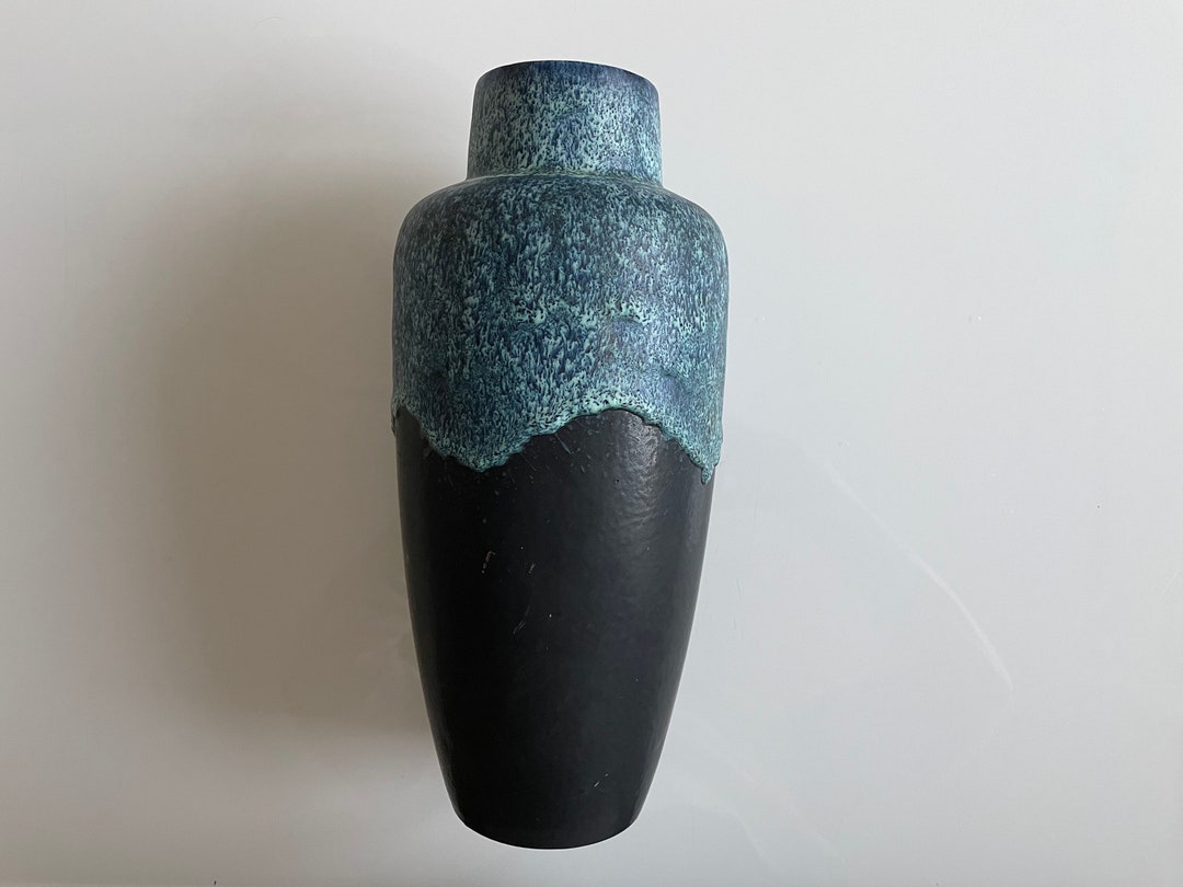 Vintage MCM West German Drip Glaze Vase - Etsy