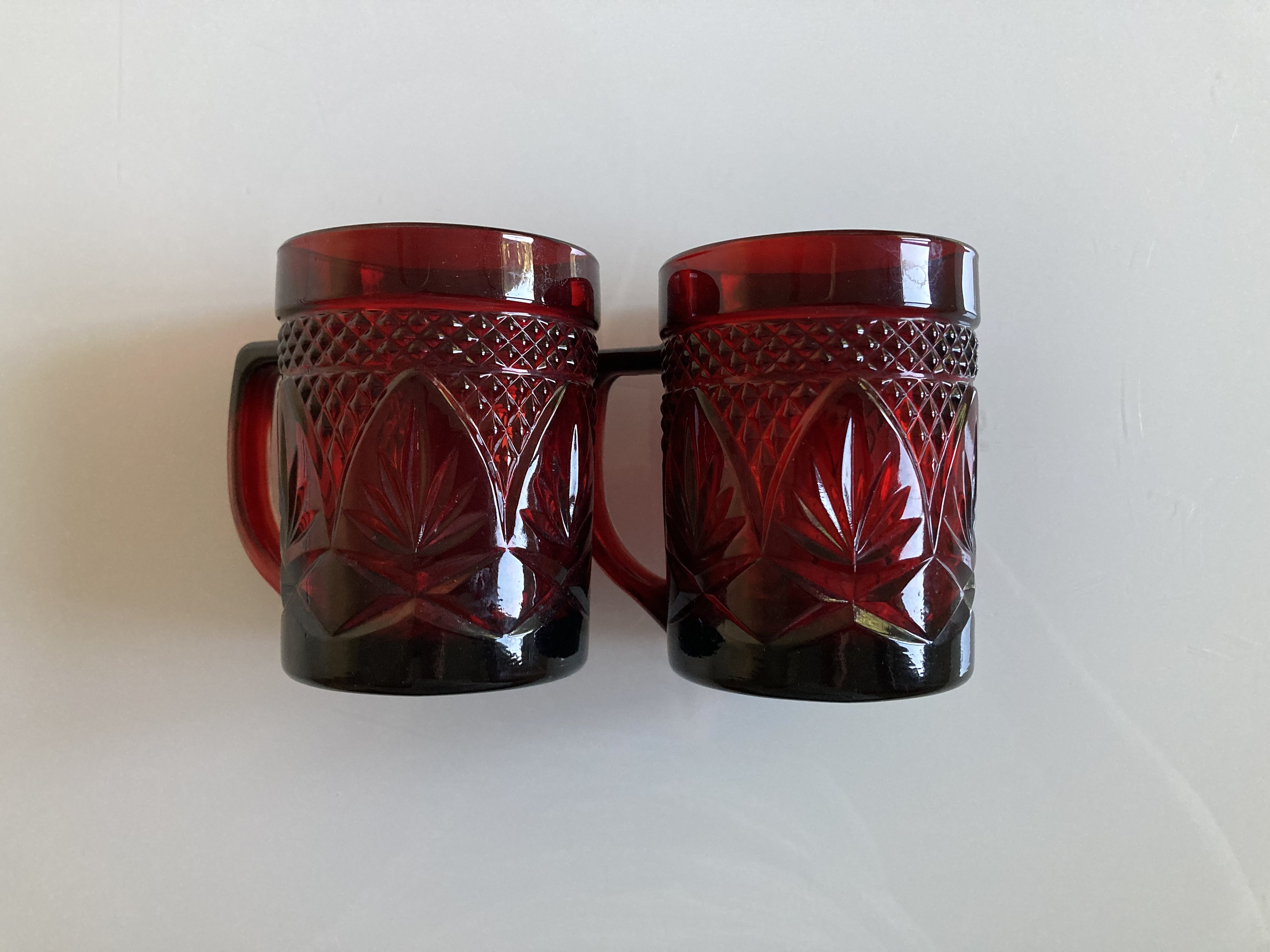 Set of Luminarc Red Mugs, Made in France, Vintage - Etsy