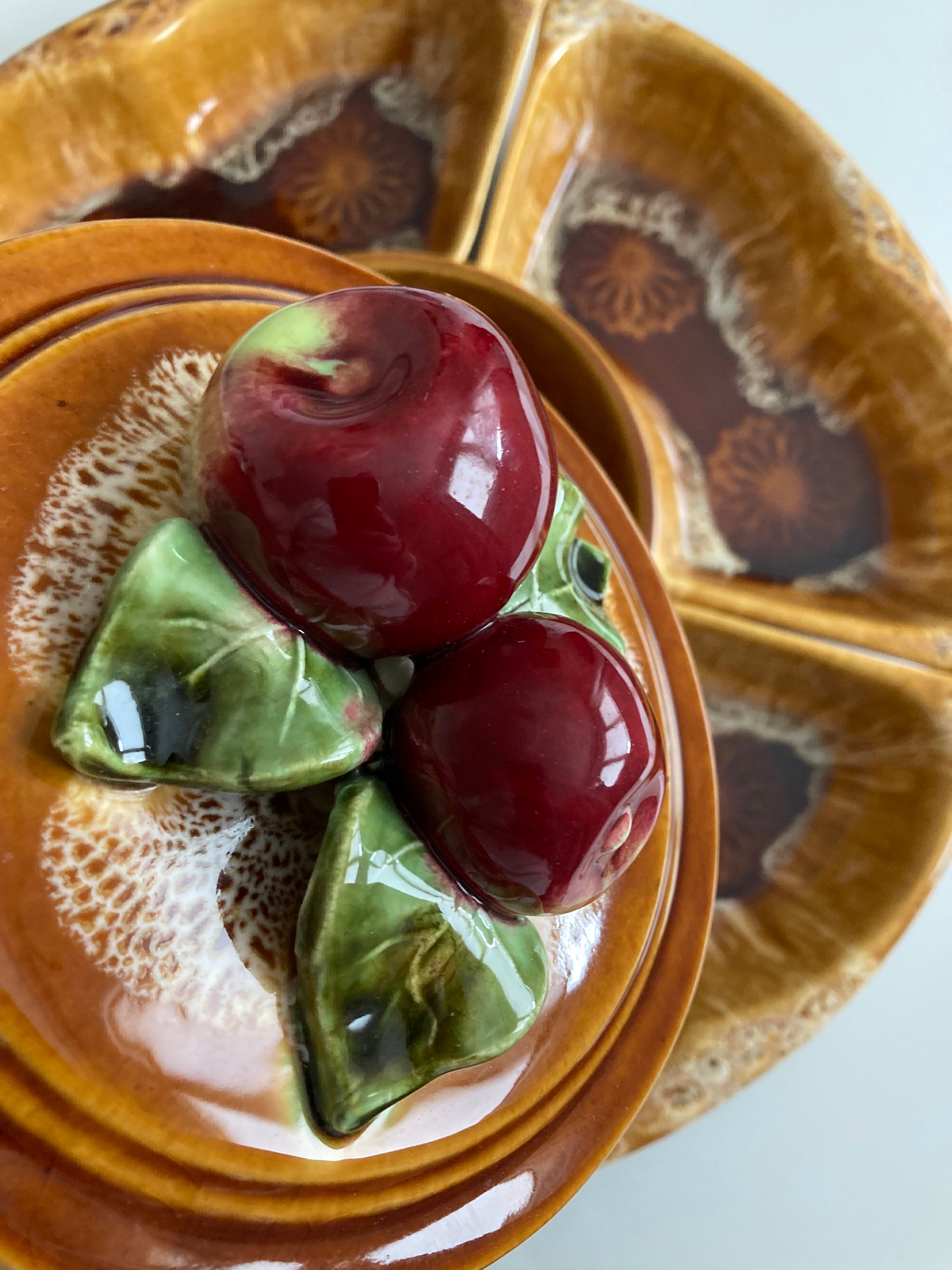 Vintage Wade Ceramic Lazy Susan Serving Dishes, California, Apples - Etsy