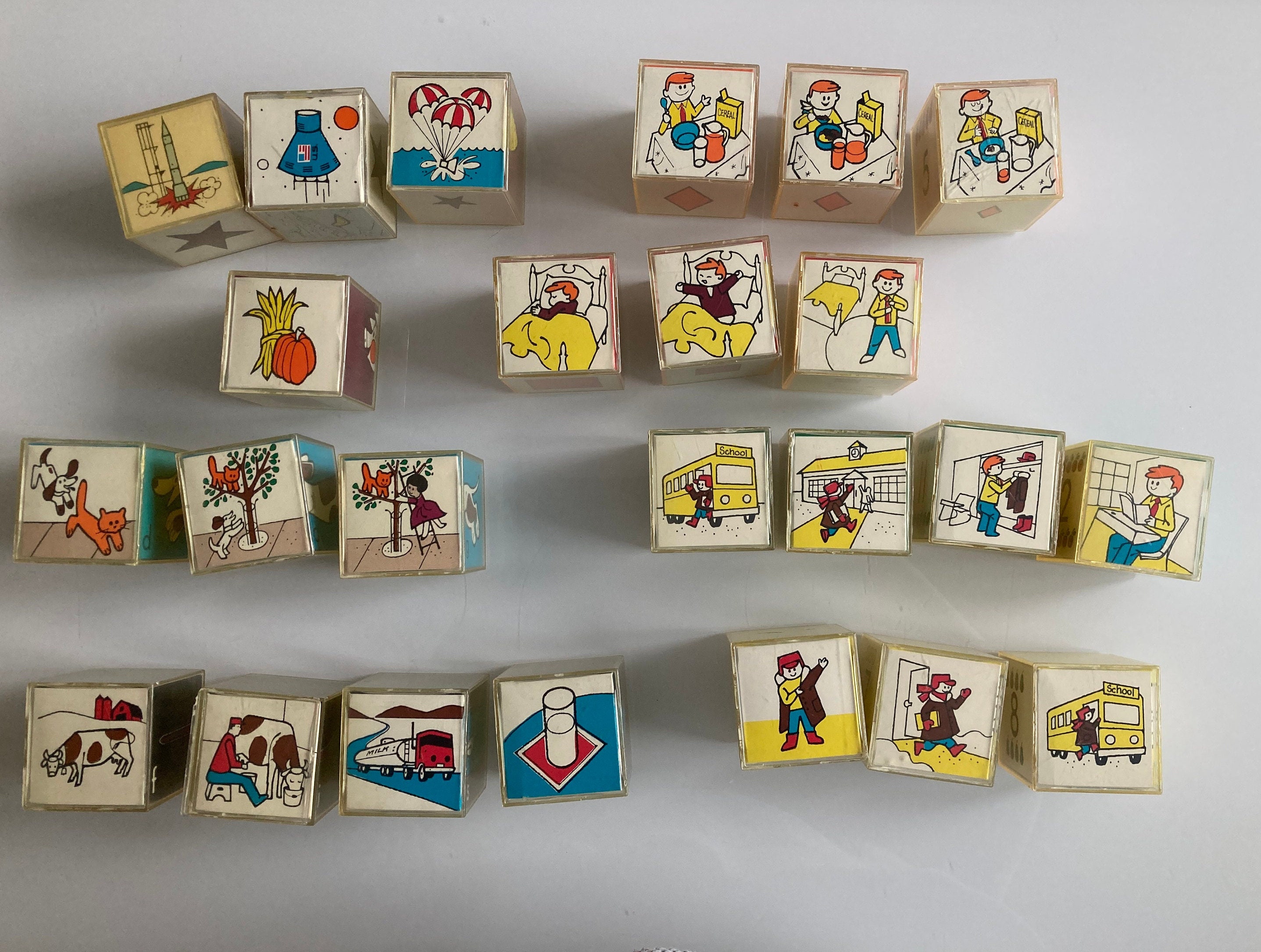 Vintage Mattel Plastic Blocks 60s Set of 24 - Etsy