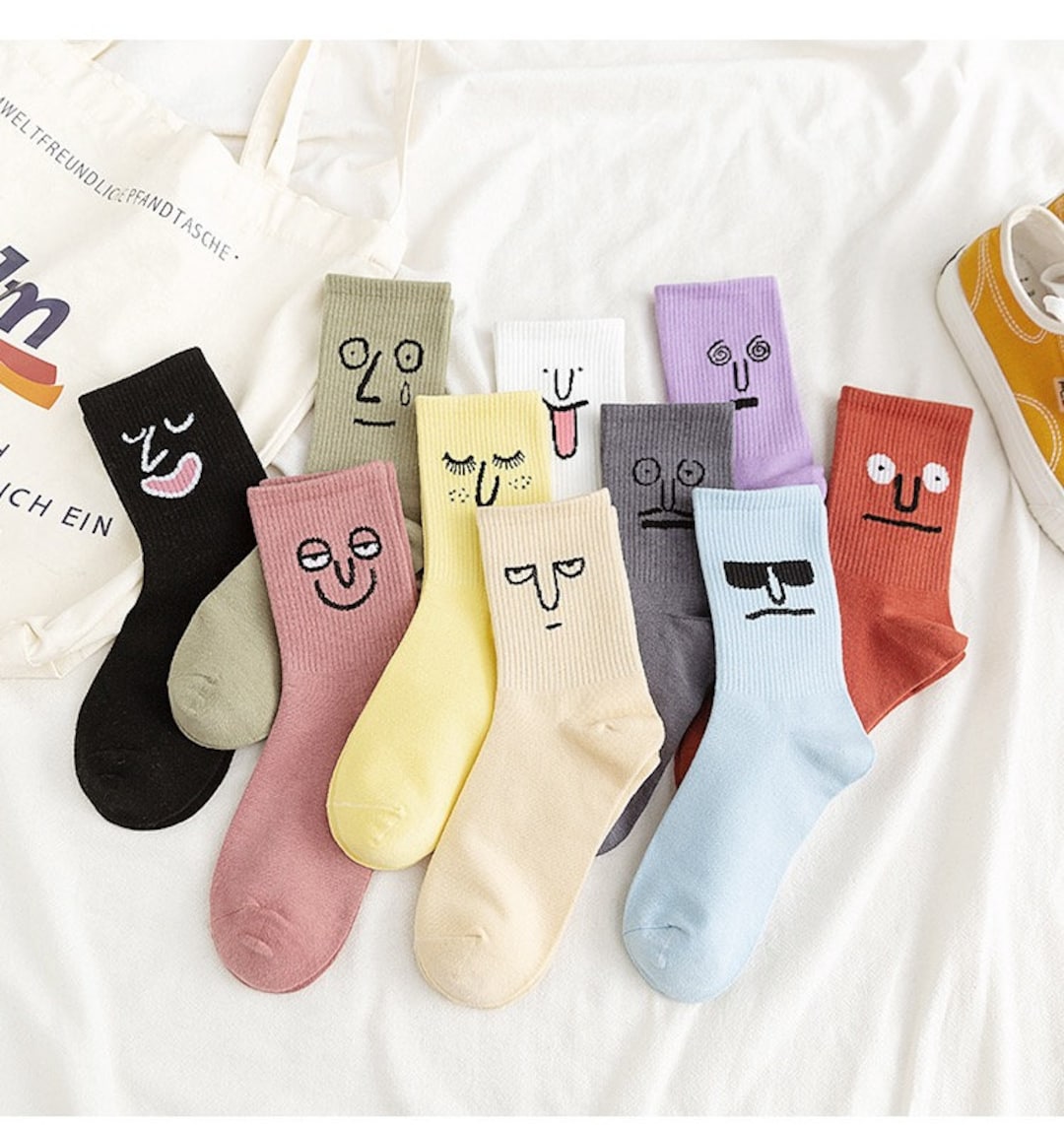 Funny Face Socks - Etsy