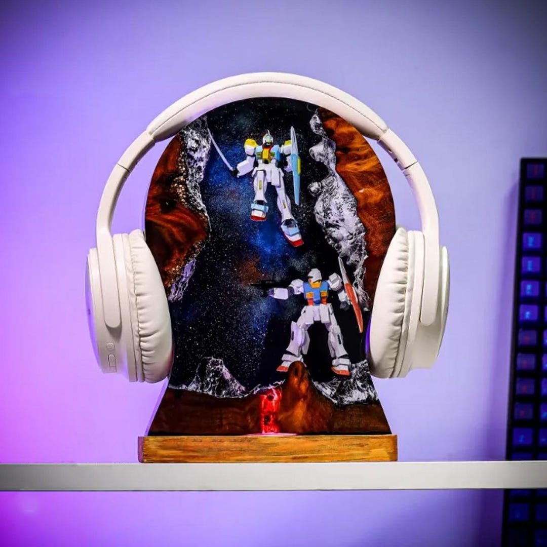 Gu.nda.m Headphone Stand Epoxy Resin Wood Lamp Night Light Unique Her ...
