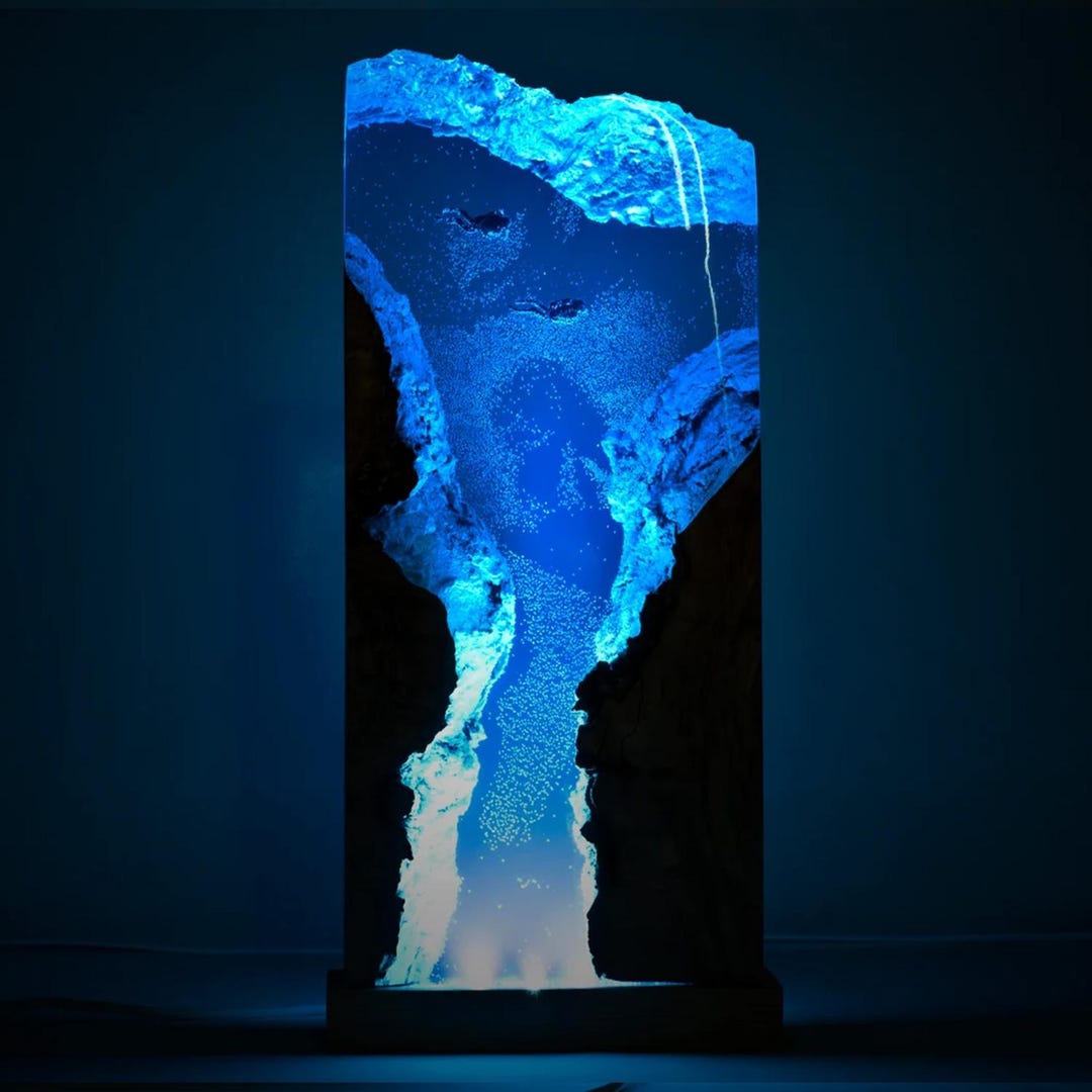 Diver, Scuba, Diving Epoxy Resin Wood Lamp, Scuba Gift, Ocean Theme ...