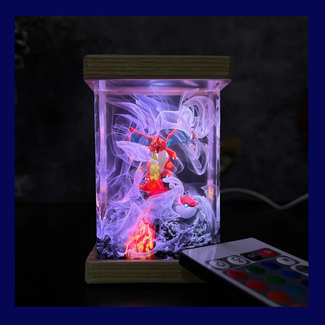 Custom Night Light, Resin Lamp, Charizard Pokemon Lamp, Pokemon Gift ...
