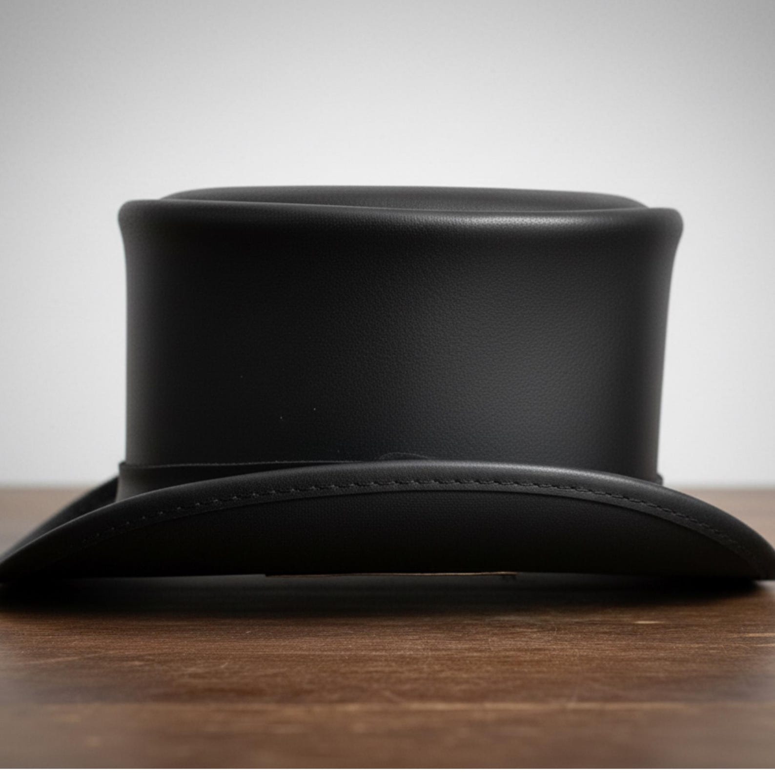 Black Leather Steampunk Top Hat | Feather Gothic Victorian Cosplay Hat ...