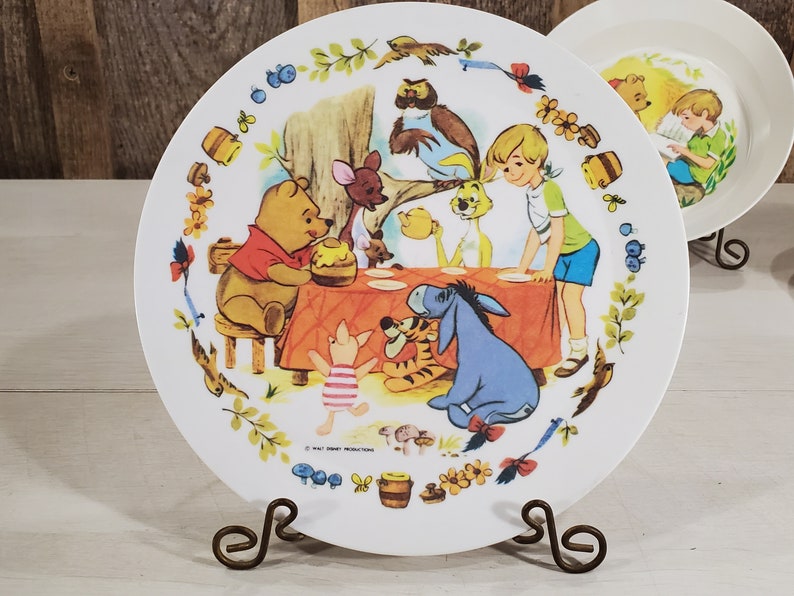 Winnie the Pooh Plastic Plate Bowls Vintage Disney - Etsy