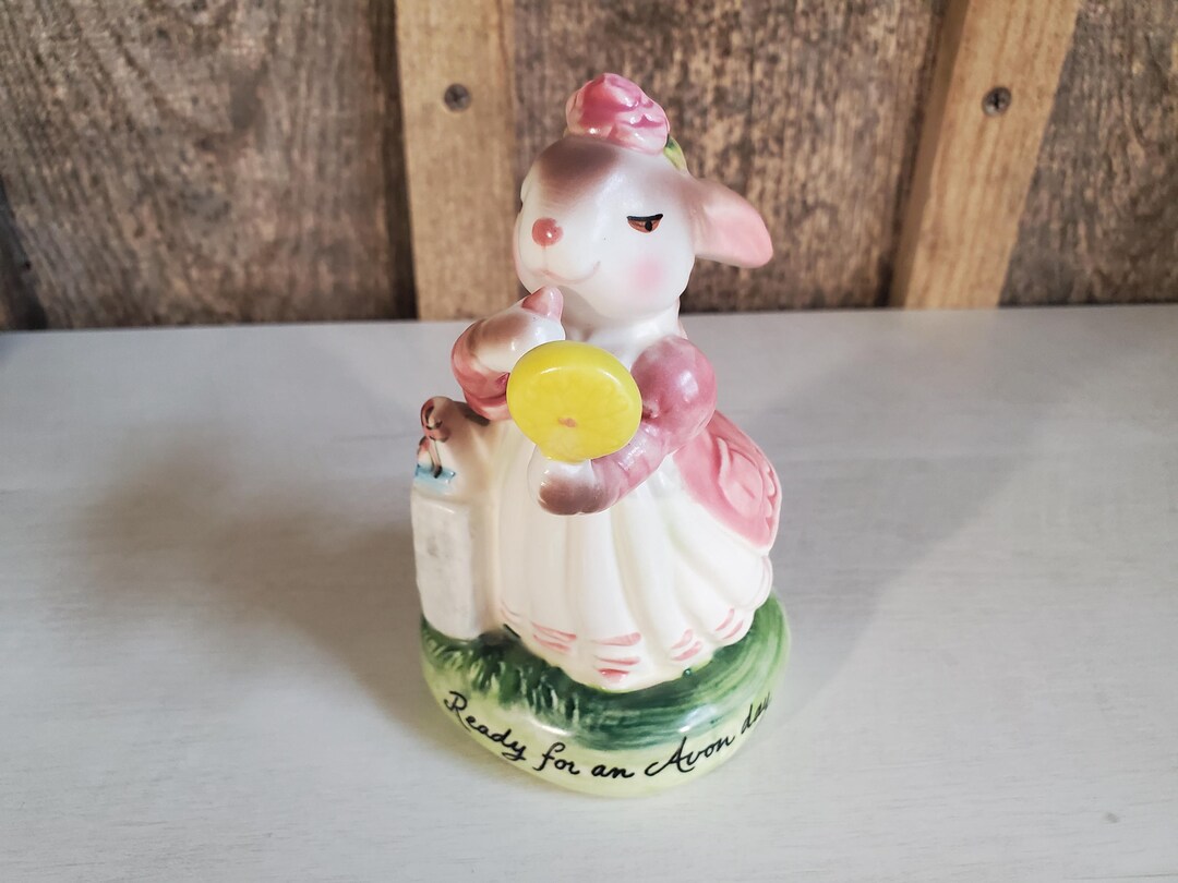 Vintage Avon Precious Moments ready for an Avon Day Bunny Figurine - Etsy