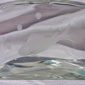 Orrefors Crystal Glass Carafe With Fish Decoration. Vodka/scotch/wine ...