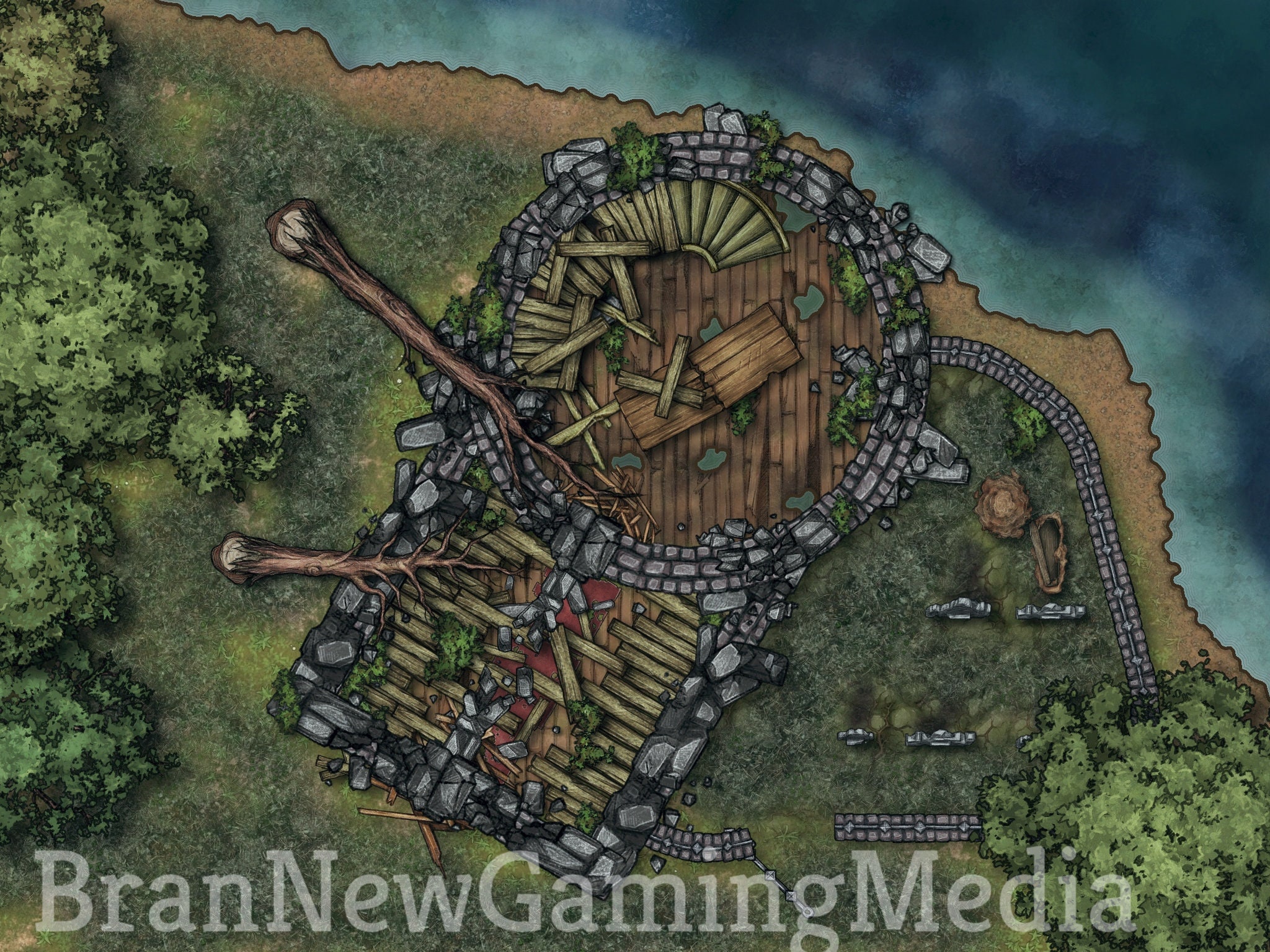 RPG Top Down Battle Map Pack "wilderness Terrain Set 2" Can Be Used for Dnd and Other Tabletop ...