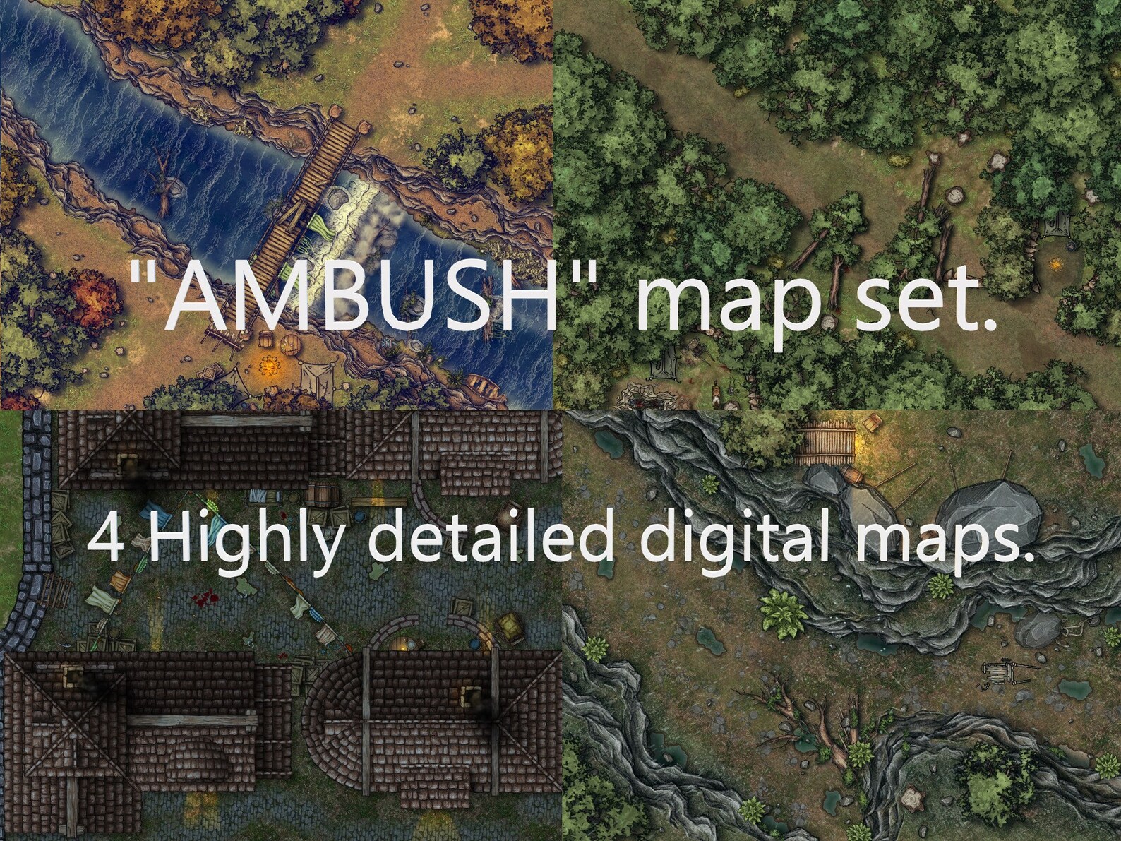RPG Top Down Battle Map Pack "ambush" Can Be Used With Dnd and Other ...