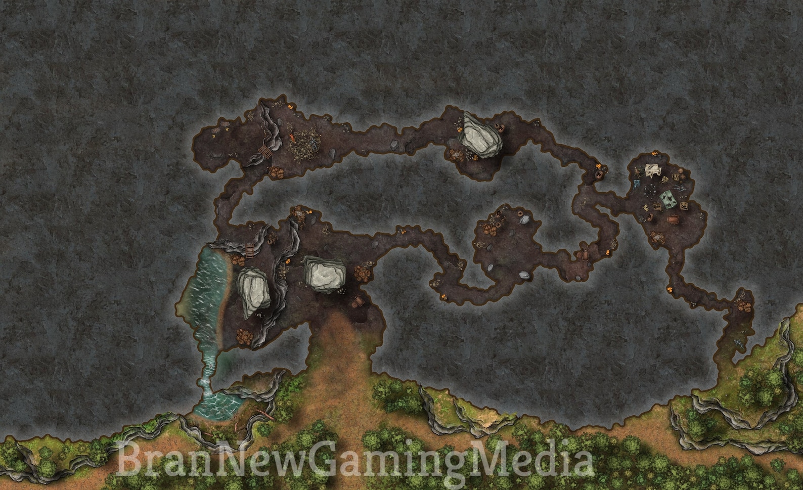 RPG Top Down Battle Map Pack "mines and Caves Set 2" Can Be Used for Dnd and Other Tabletop Rpgs ...