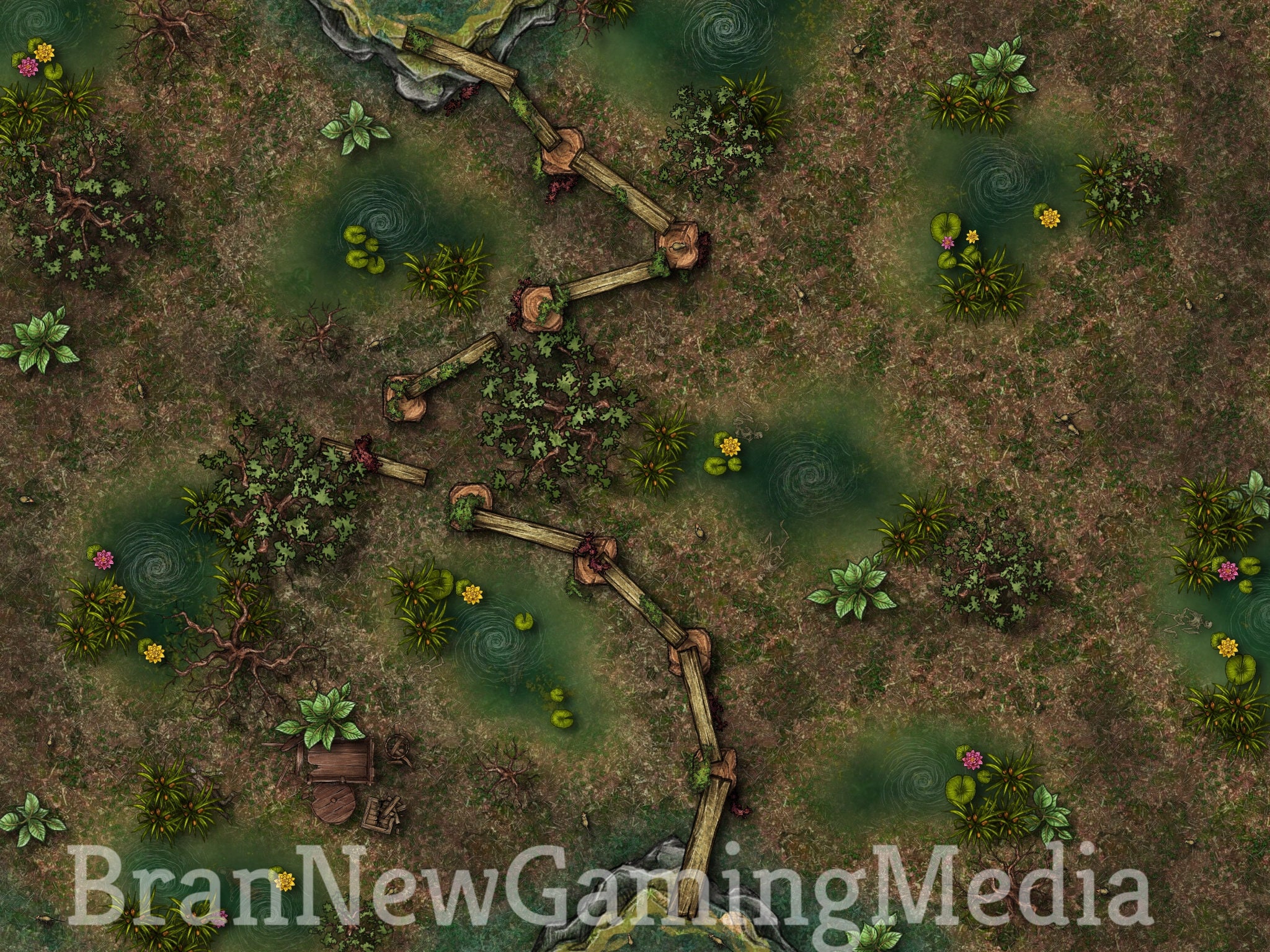 RPG Top Down Battle Map Pack "wilderness Terrain Set 2" Can Be Used for Dnd and Other Tabletop ...