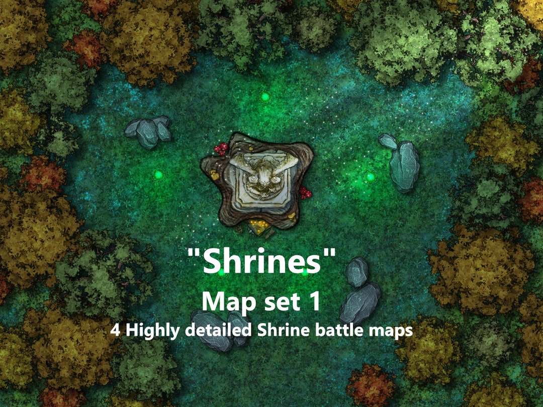 RPG Top Down Battle Map Pack "shrines" Can Be Used for Dnd and Other ...