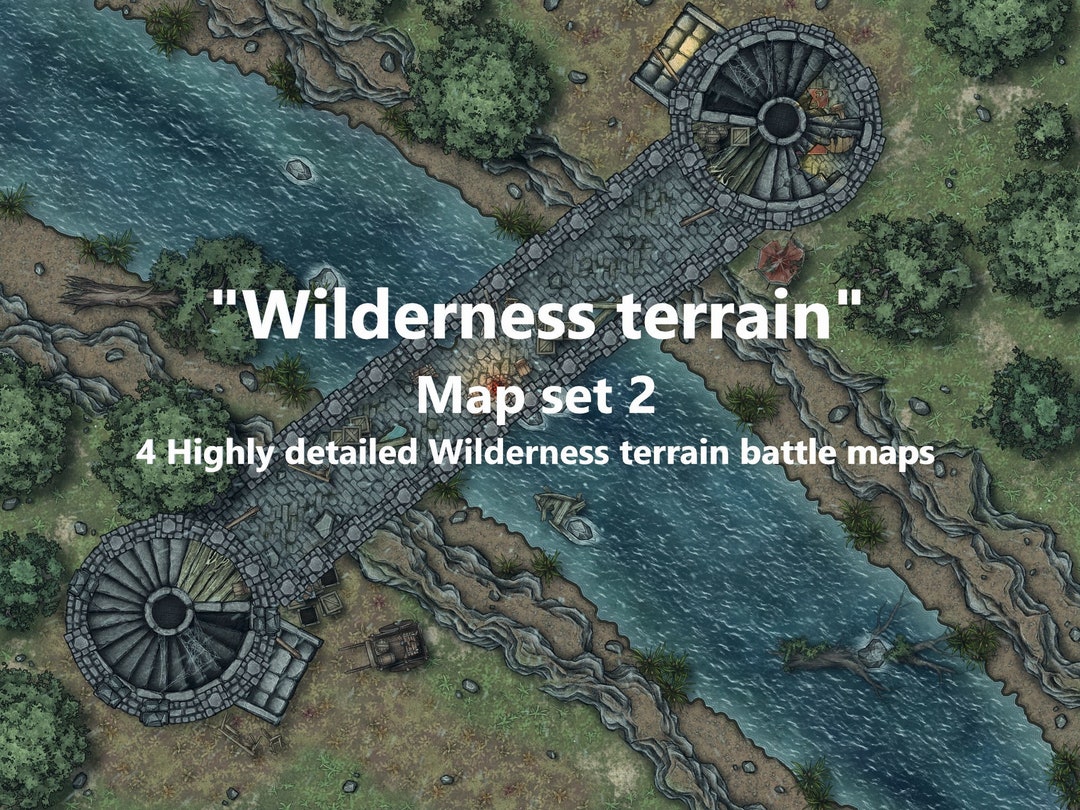 RPG Top Down Battle Map Pack "wilderness Terrain Set 2" Can Be Used for Dnd and Other Tabletop ...