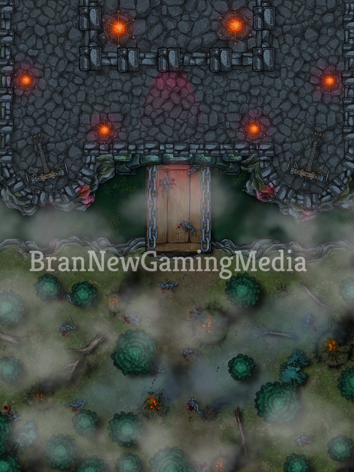 RPG Top Down Battle Map Pack "epic Dungeon Entrances" Can Be Used for Dnd and Other Tabletop ...