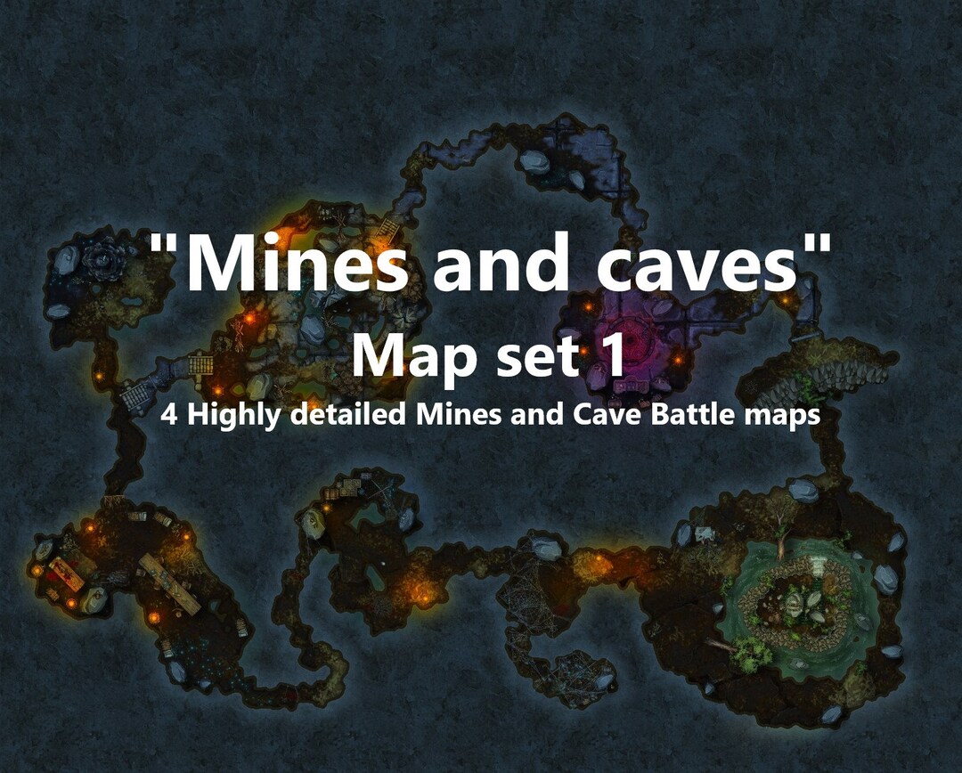 RPG Top Down Battle Map Pack "mine and Cave Map Set 1" Can Be Used for ...