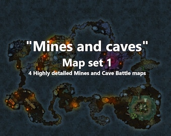RPG Top Down Battle Map Pack mines and Caves Set 2 - Etsy