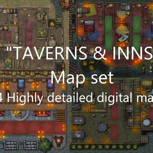 RPG Top Down Battle Map Pack taverns & Inns Can Be - Etsy