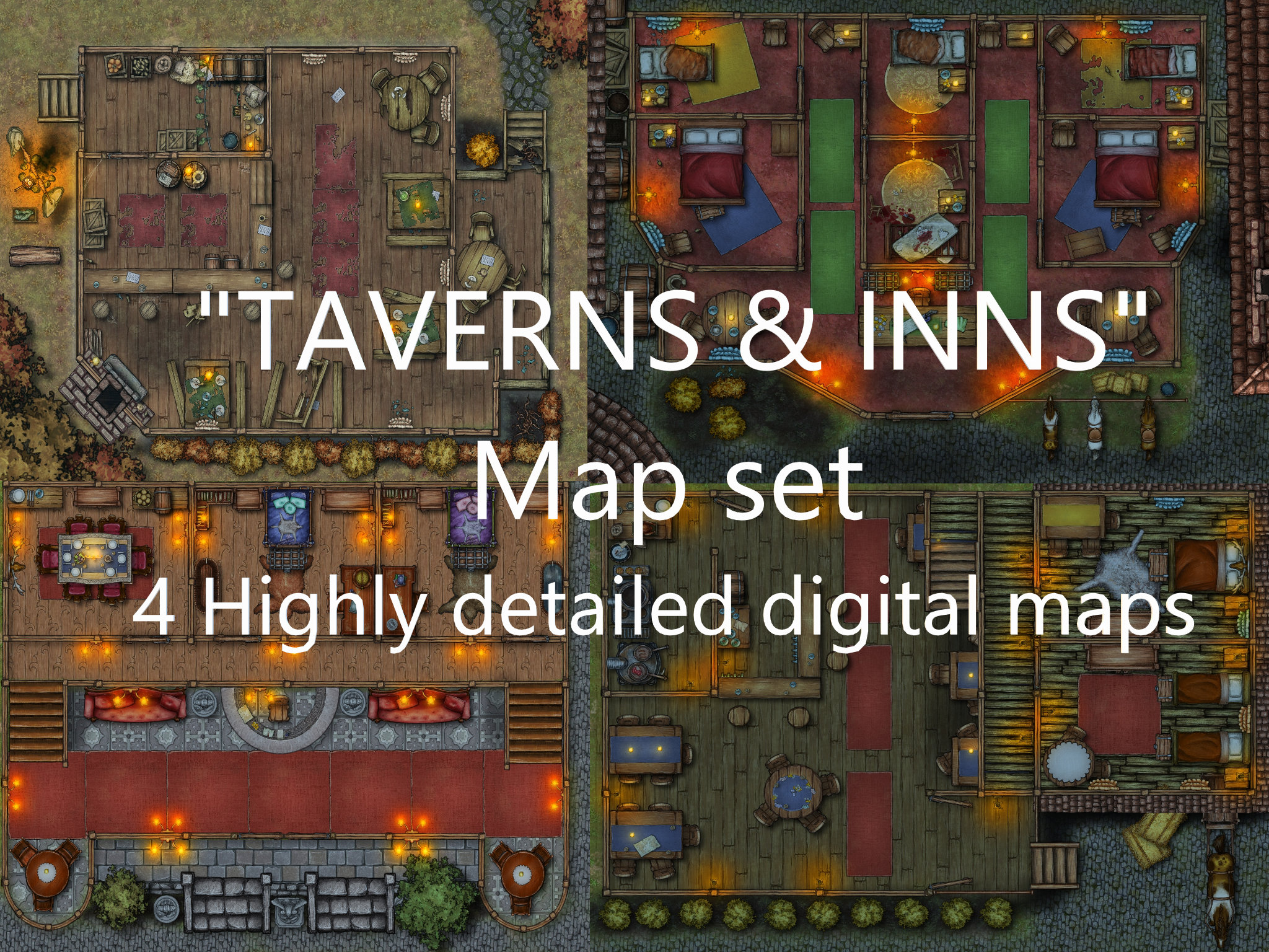 RPG Top Down Battle Map Pack taverns & Inns Can Be - Etsy Canada