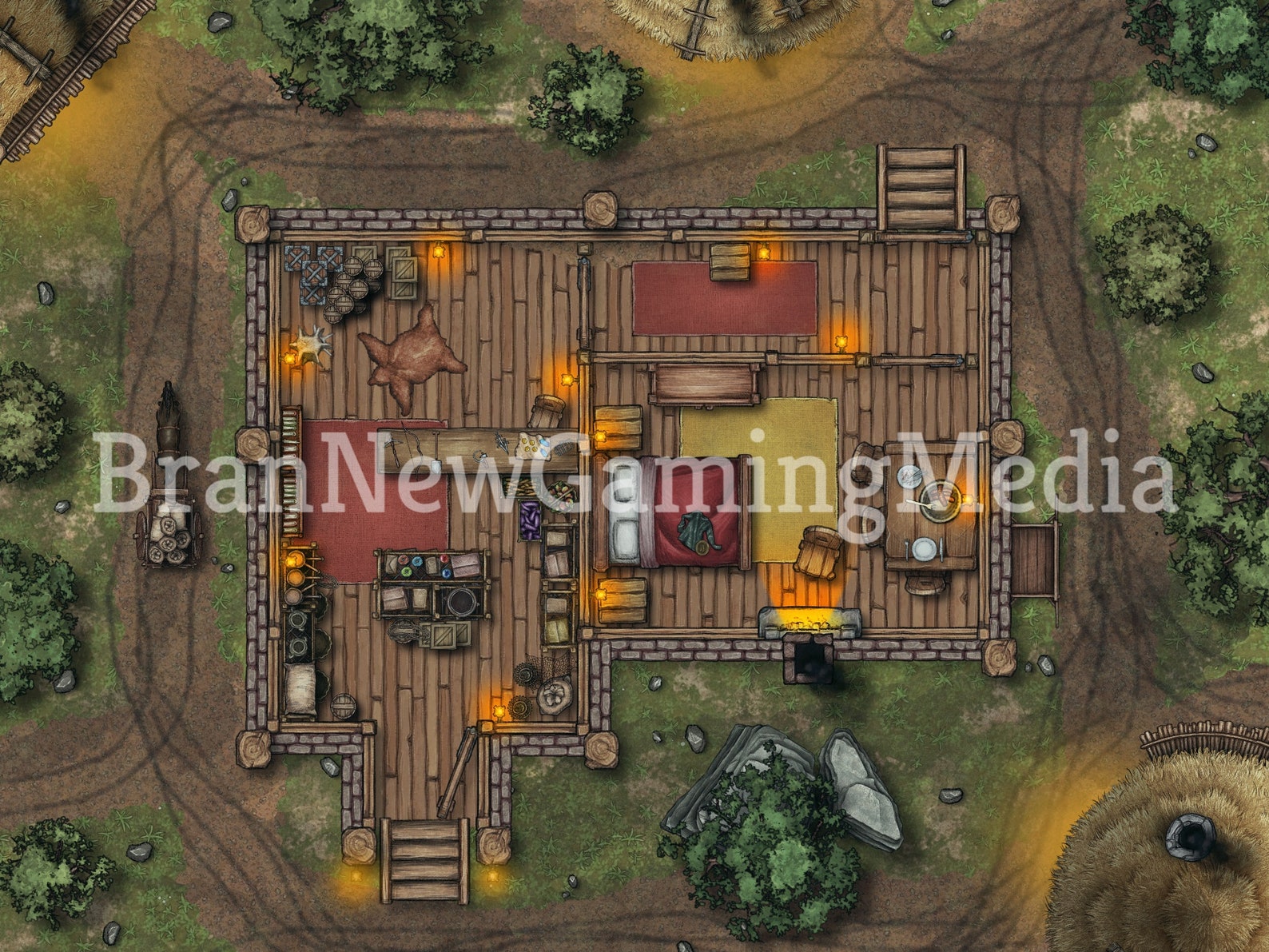 RPG Top Down Battle Map Pack "village Buildings" Can Be Used for Dnd ...