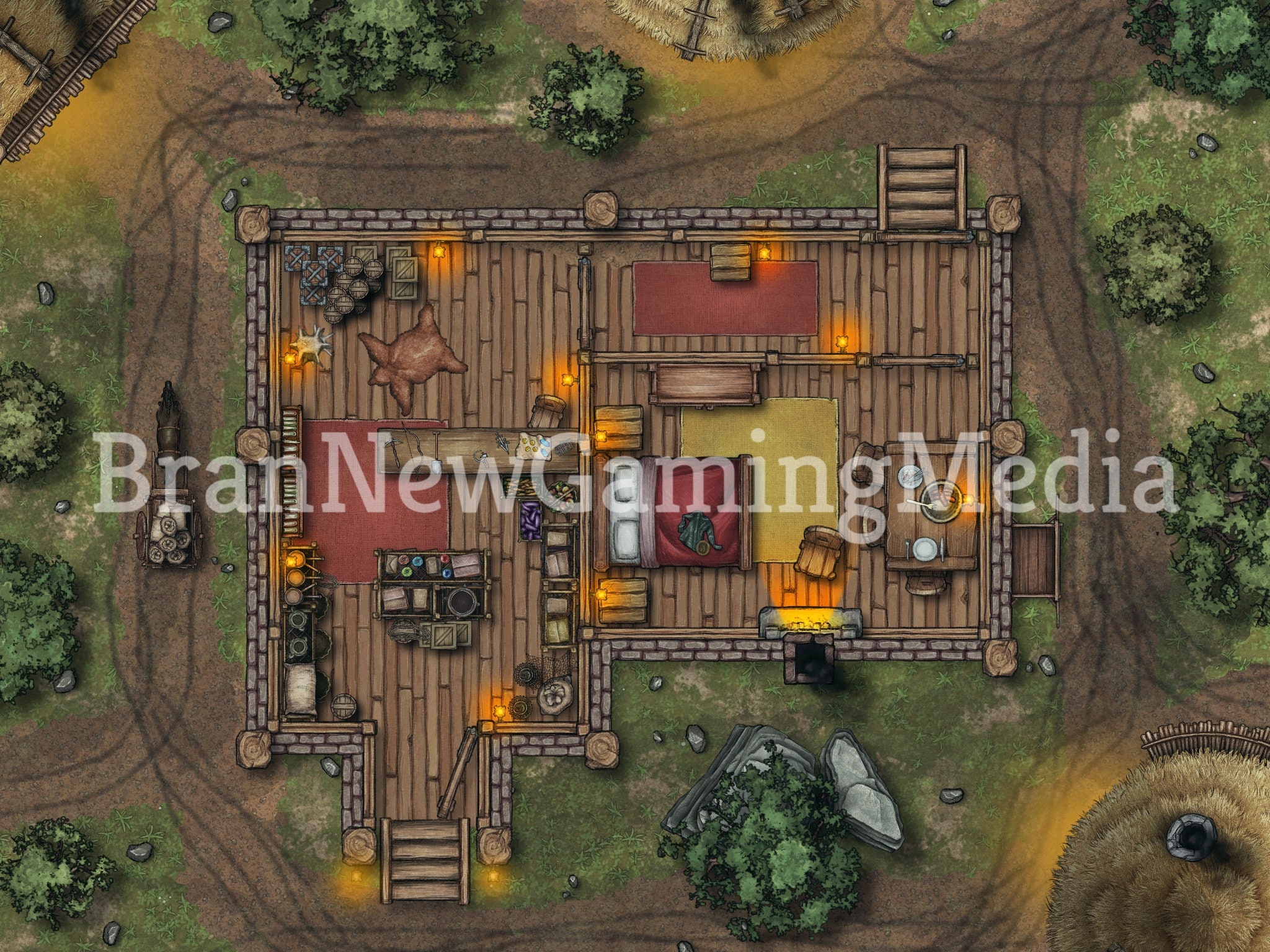 RPG Top Down Battle Map Pack "village Buildings" Can Be Used for Dnd ...