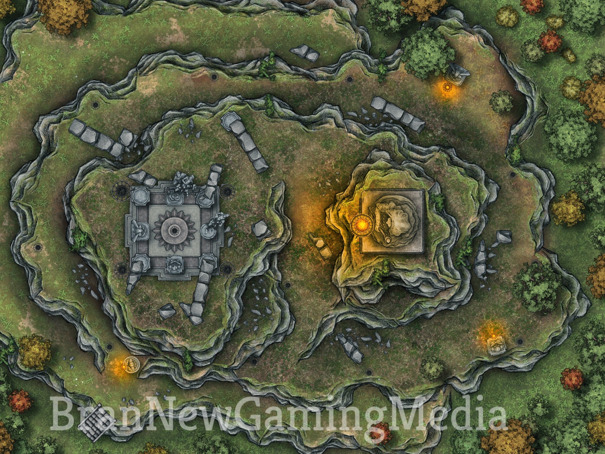 RPG Top Down Battle Map Pack "shrines" Can Be Used for Dnd and Other ...