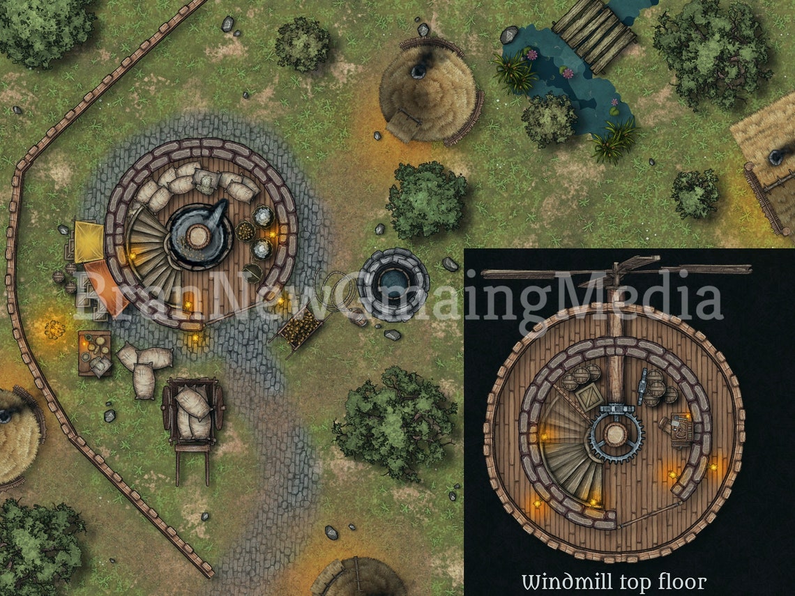 RPG Top Down Battle Map Pack village Buildings Can - Etsy