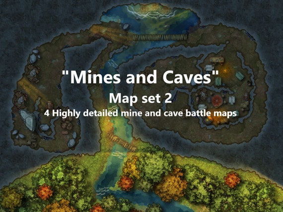 RPG Top Down Battle Map Pack mines and Caves Set 2 | Etsy