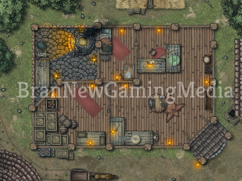 RPG Top Down Battle Map Pack "blacksmith Shops" Can Be Used for Dnd and ...