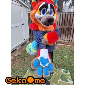 OPEN - Scarlet Macaw Parrot Themed Dog Fursuit Mini Partial Premade ...