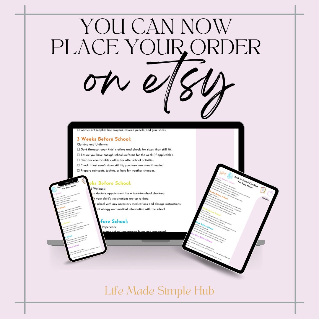 Editable Back to School Checklist | Printable to Do List | Weekly ...