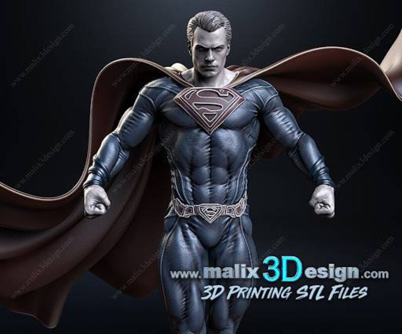 Superman Fan Art Statue Resin Model Figure Kit 3D Printed | Etsy