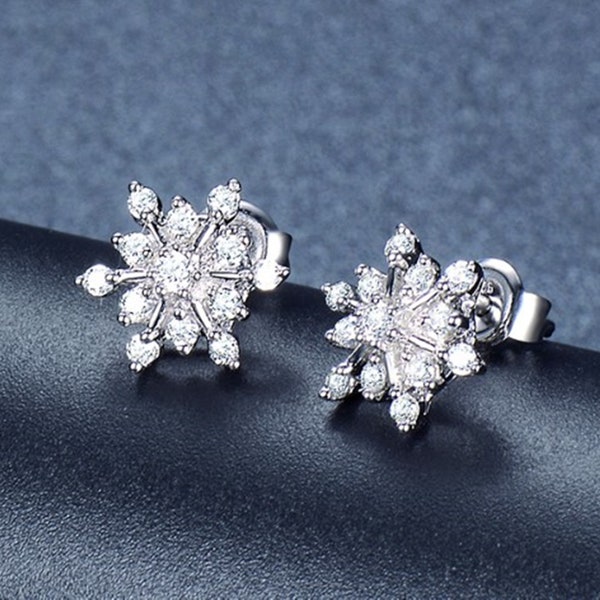 Snowflake Stud Earrings - Etsy