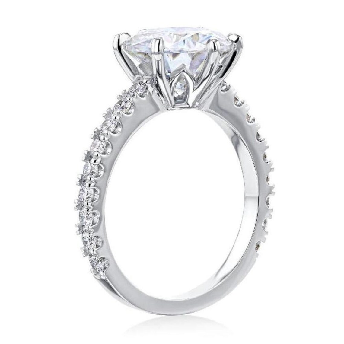 Engagement Proposal Diamond Ring Solitaire Accent Diamond | Etsy