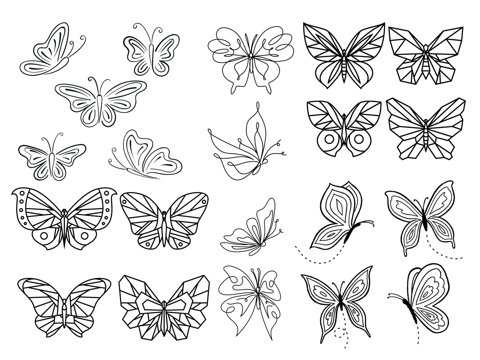 8 Sheets of Mini Butterfly Tattoos, Fine Line Tattoo, Cute Tattoo ...