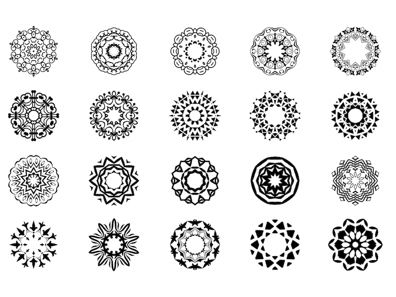 Mandala Tattoo Designs, Fine Line Stencil Art (PNG, SVG, JPG) - Etsy
