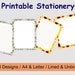 Printable Stationery Bundle With Borders, Printable Note Paper, Letter ...