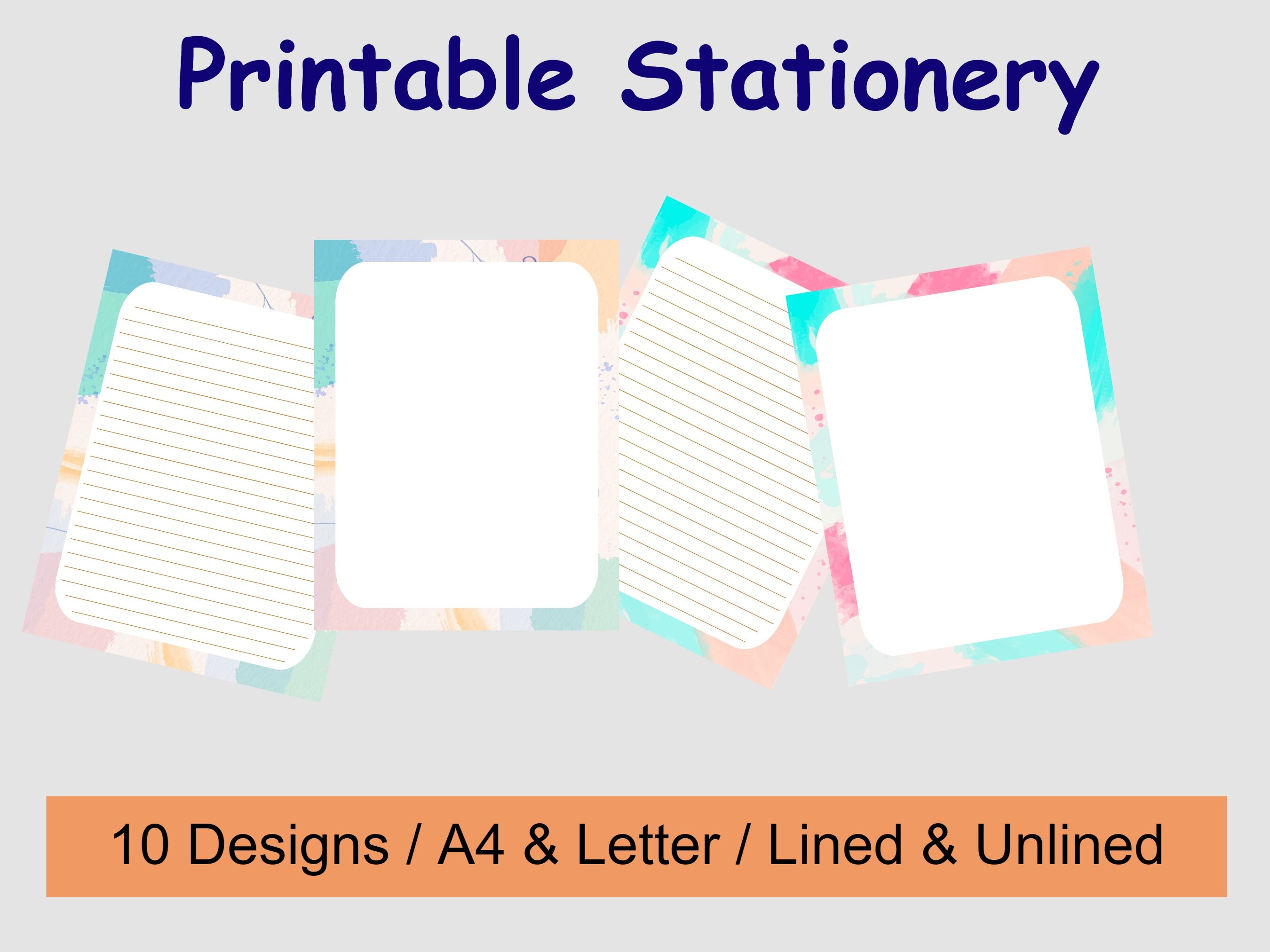 Printable Stationery Bundle With Borders Printable Note - Etsy